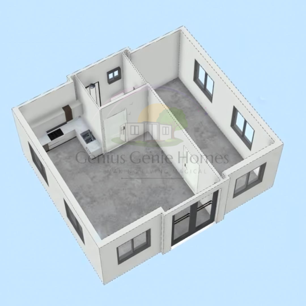GGH Black Premium White Expandable Home – 57m² - Genius Genie Homes