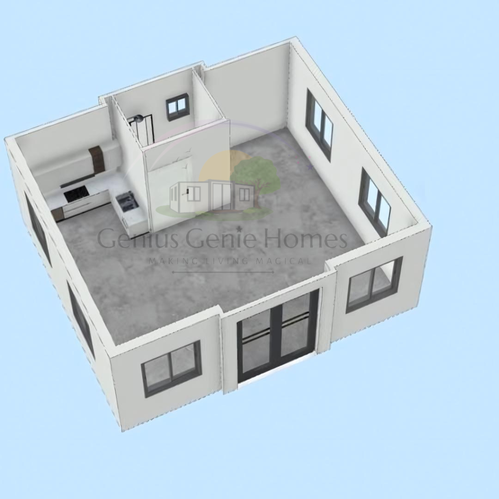 GGH White Grey Expandable Home – 37m² - Genius Genie Homes